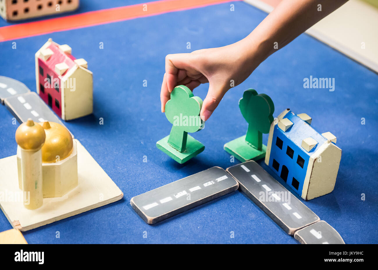 Playing game for Real Estate, kid learn and education Stock Photo - Alamy