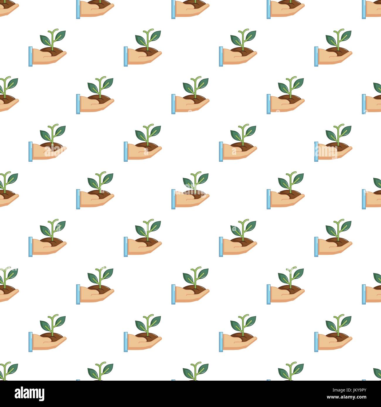 Hand holding green sprout pattern Stock Vector Image & Art - Alamy