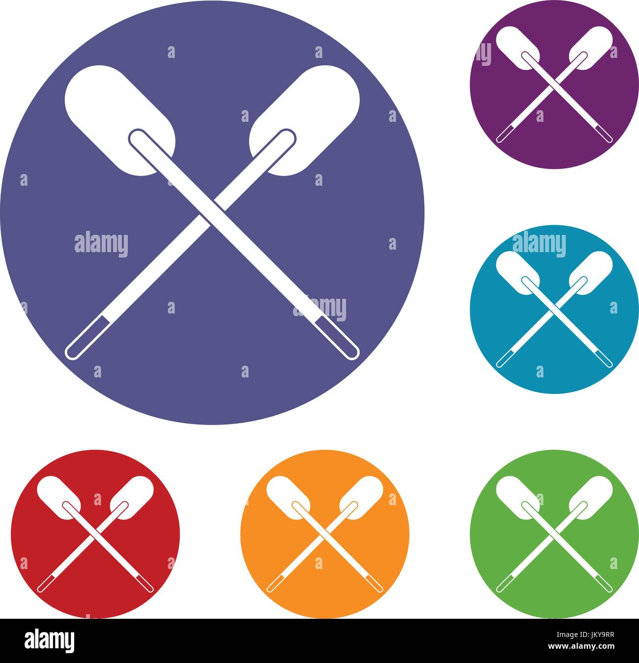 Two wooden crossed oars icons set Stock Vector Image & Art - Alamy
