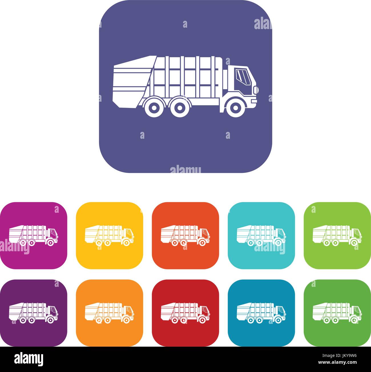 Garbage truck icons set Stock Vector Image & Art - Alamy