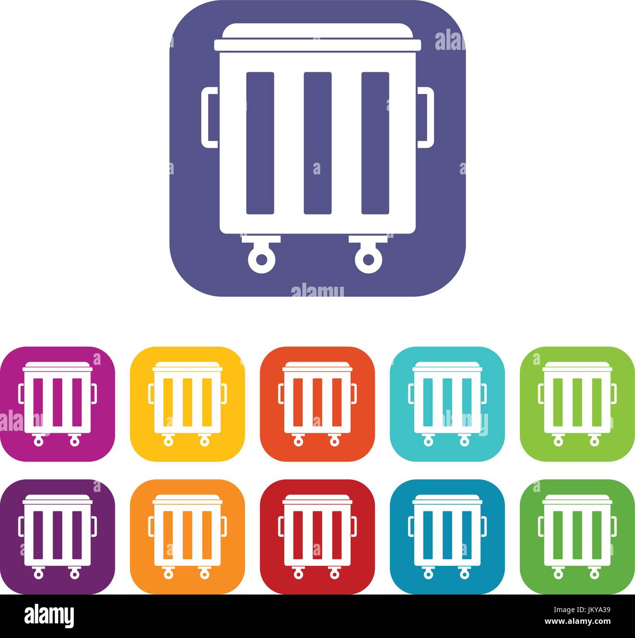 Metal trashcan icons set Stock Vector Image & Art - Alamy
