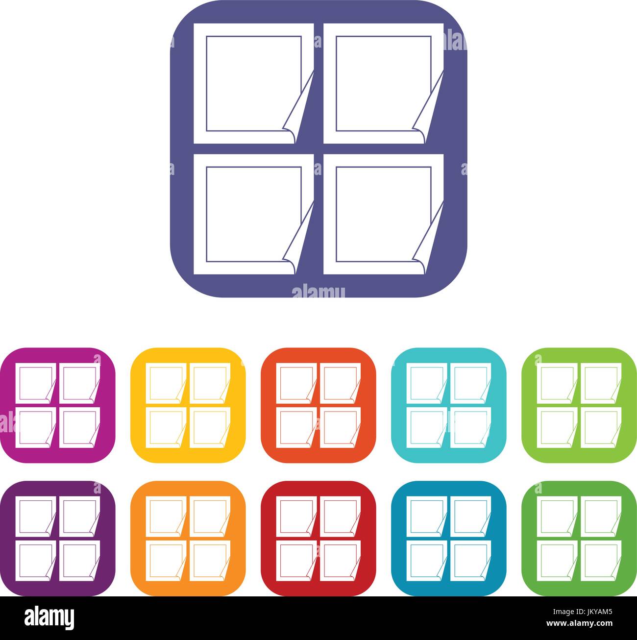 Black stickers icons set Stock Vector Image & Art - Alamy