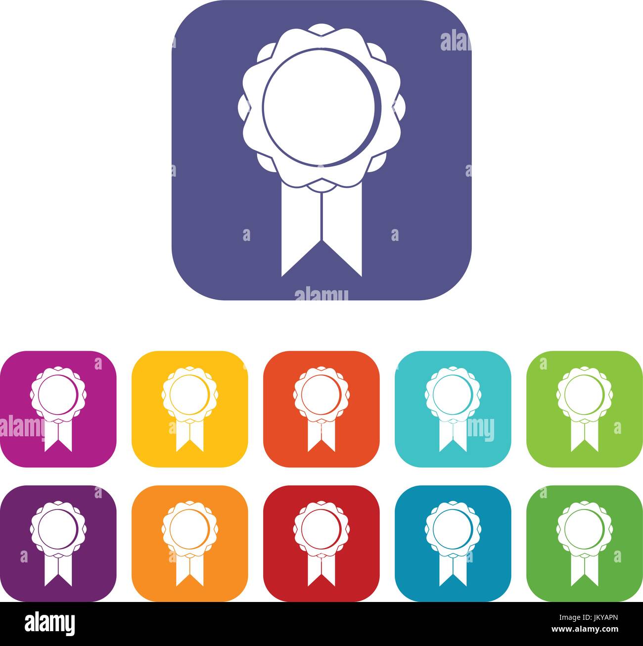 Rosette with ribbon icons set Stock Vector Image & Art - Alamy