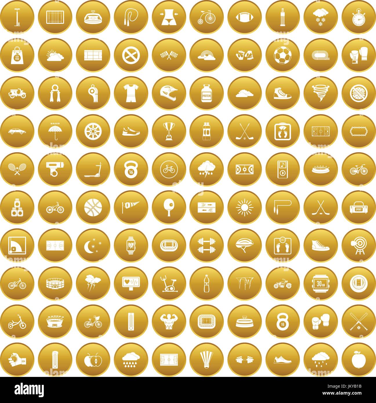 100 cycling icons set gold Stock Vector Image & Art - Alamy