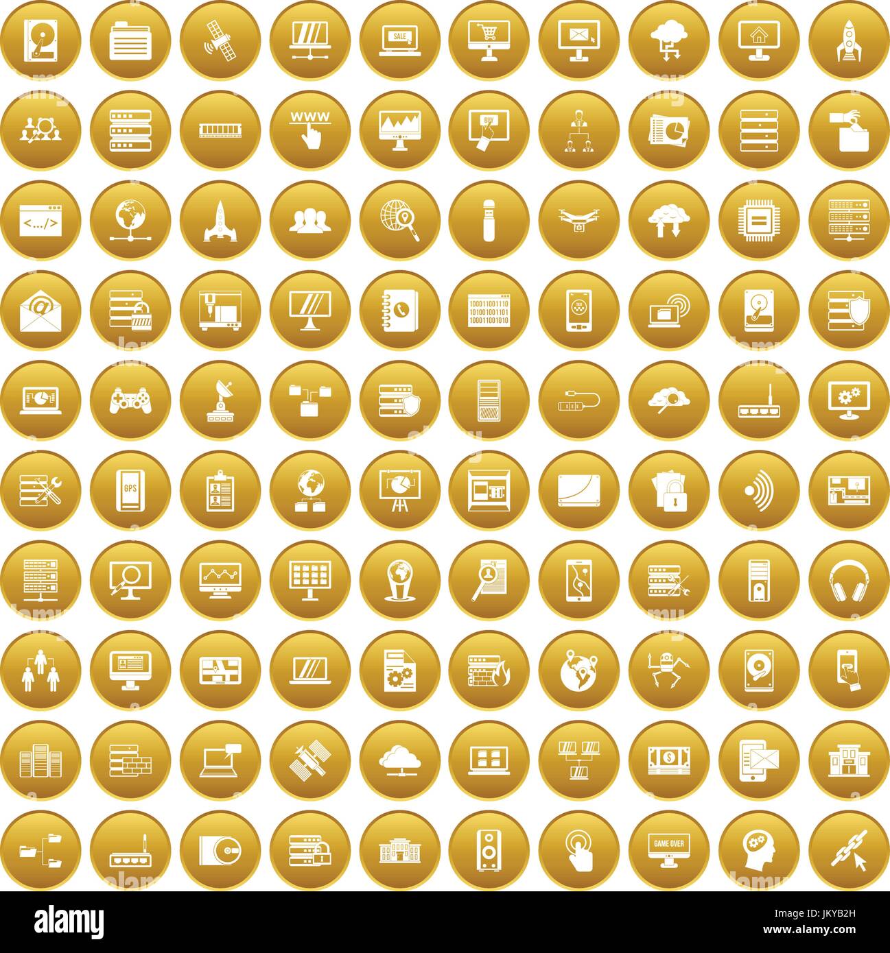 100 database and cloud icons set gold Stock Vector Image & Art - Alamy