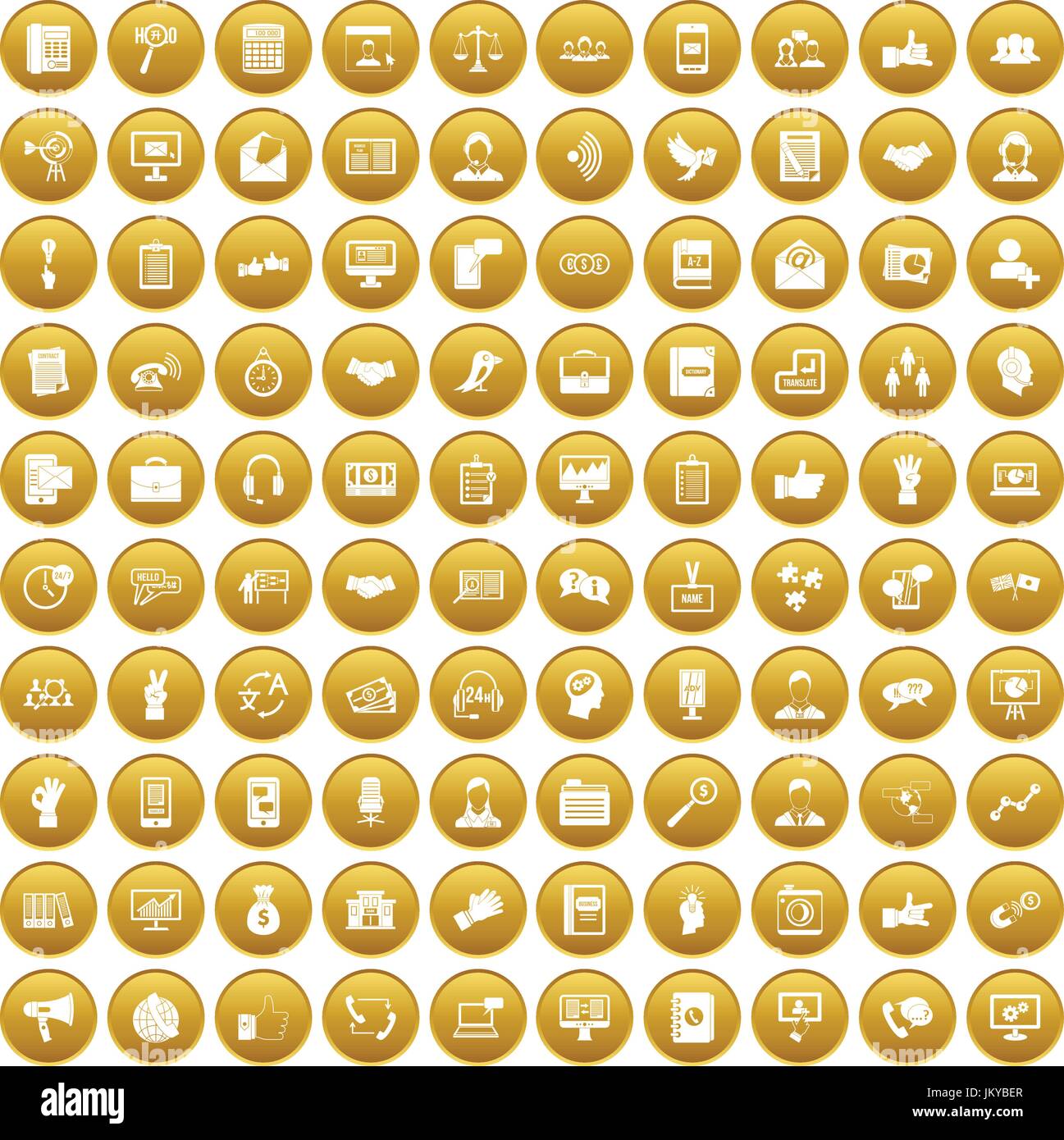 100 dialog icons set gold Stock Vector Image & Art - Alamy