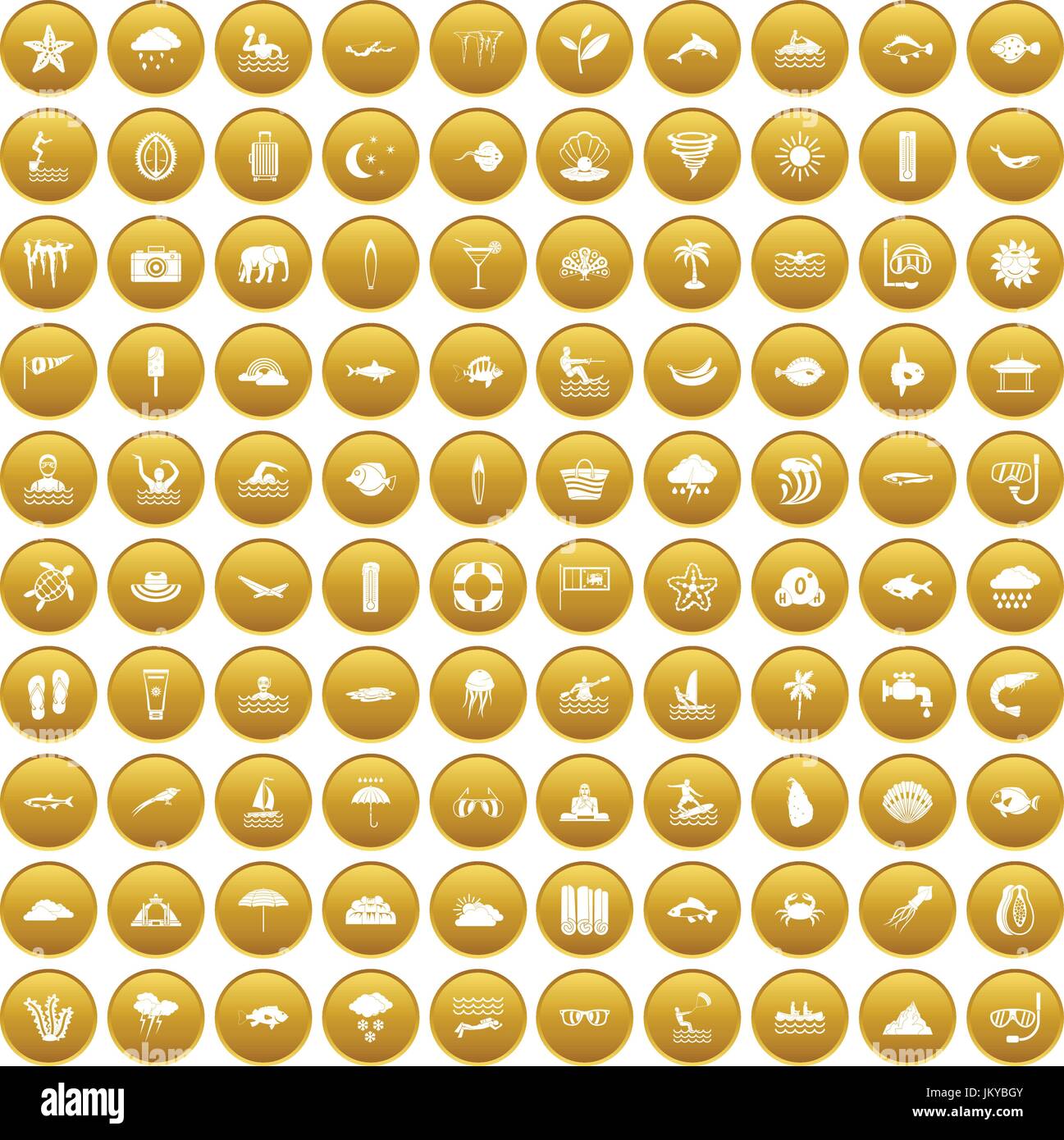 100 diving icons set gold Stock Vector Image & Art - Alamy
