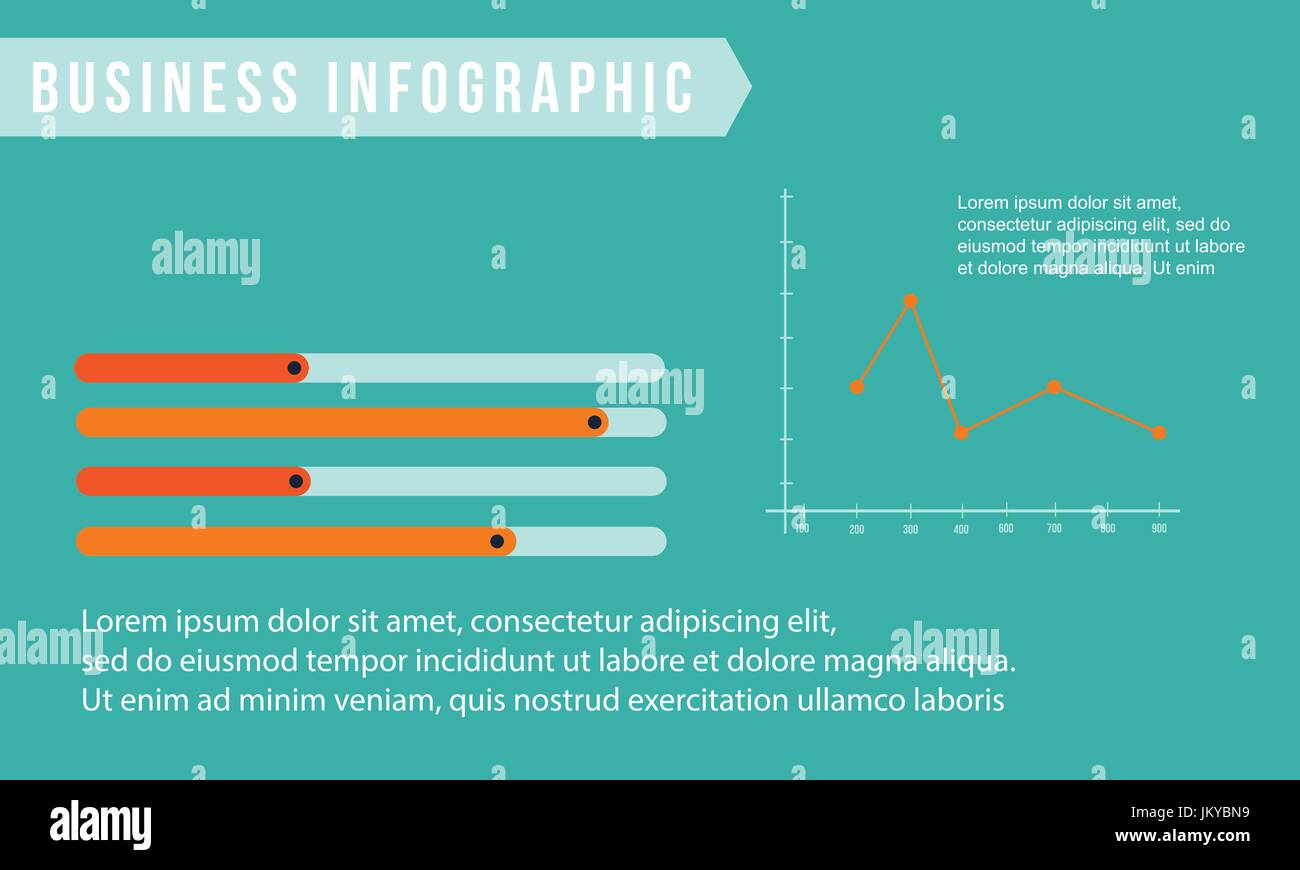 Business Infographic with line graph collection Stock Vector Image ...
