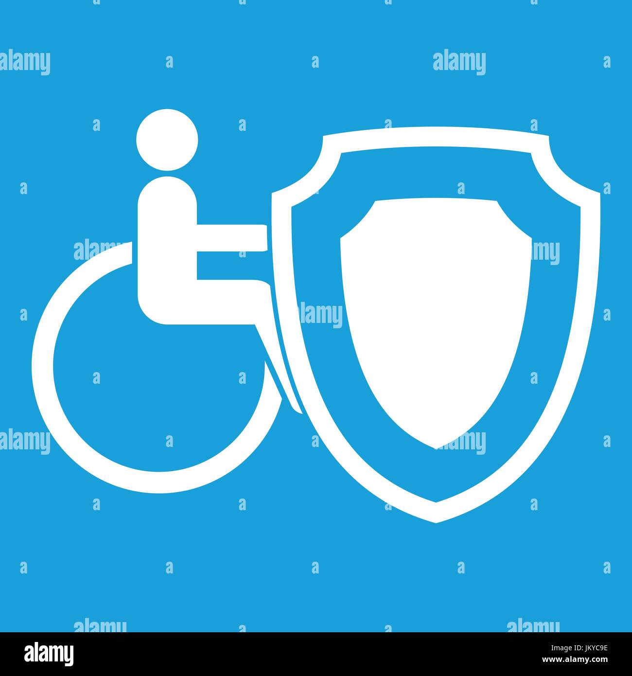Wheelchair and safety shield icon white Stock Vector Image & Art - Alamy