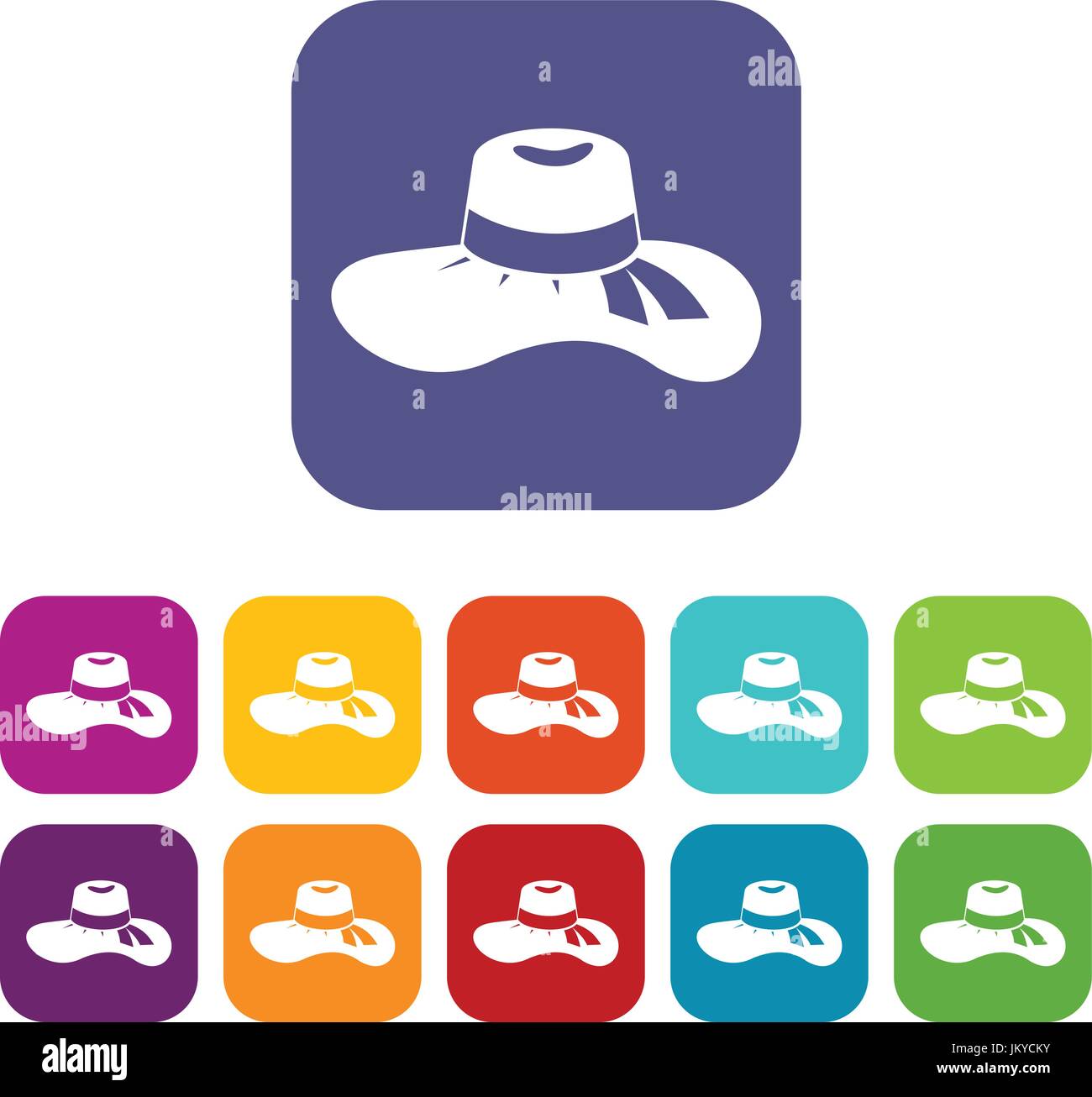Woman hat icons set Stock Vector Image & Art - Alamy