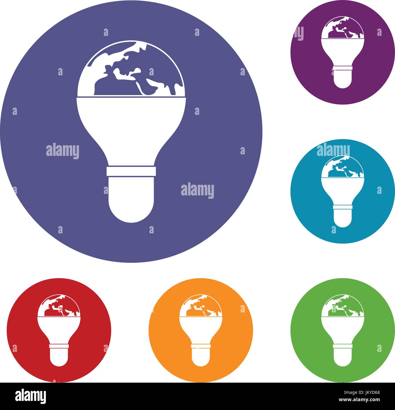 Light bulb and planet Earth icons set Stock Vector Image & Art - Alamy