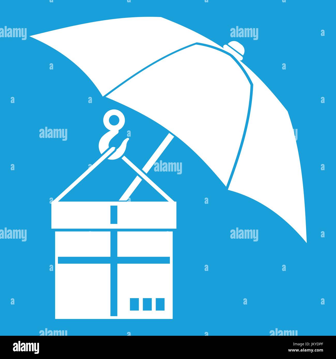 Umbrella and a cardboard box icon white Stock Vector Image & Art - Alamy