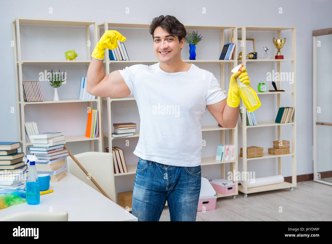 Man doing housework muscle hi-res stock photography and images - Alamy