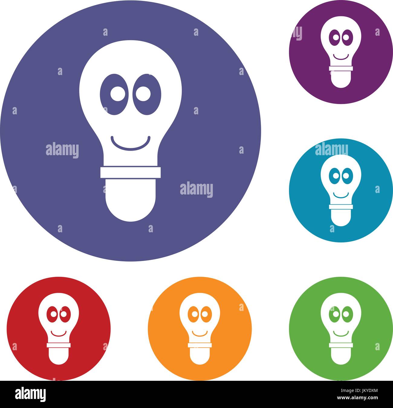 Smiling light bulb with eyes icons set Stock Vector Image & Art - Alamy