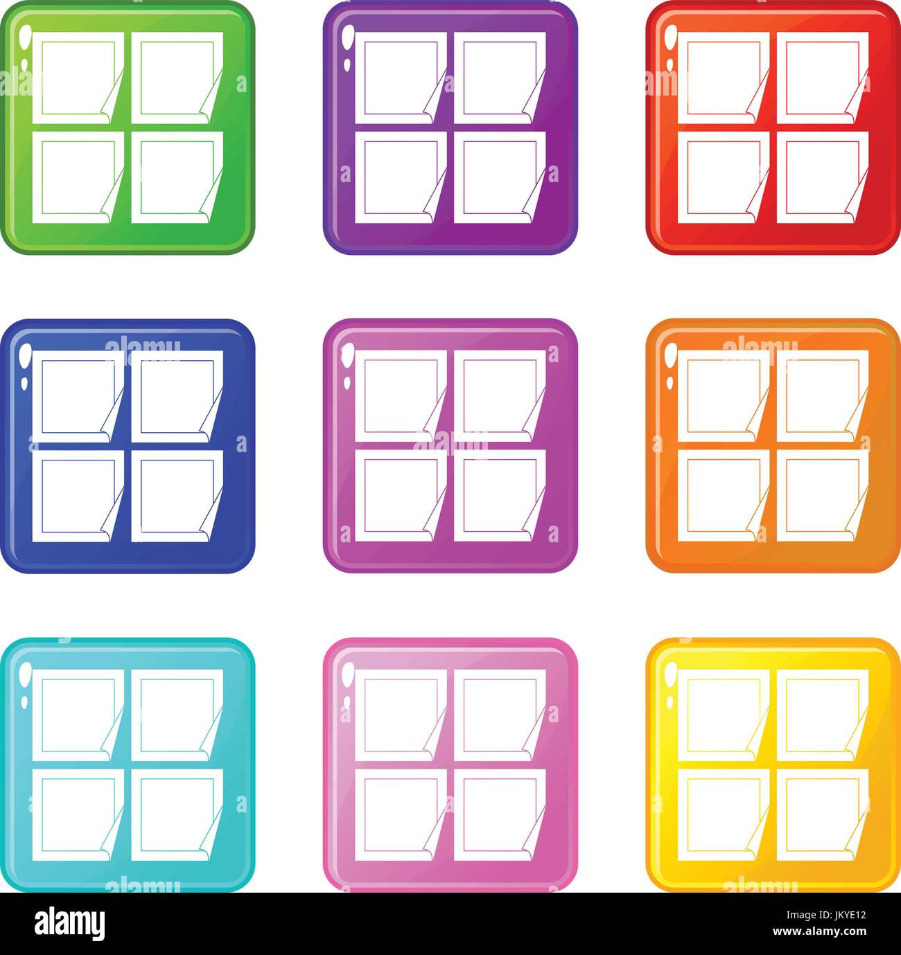Black stickers set 9 Stock Vector Image & Art - Alamy