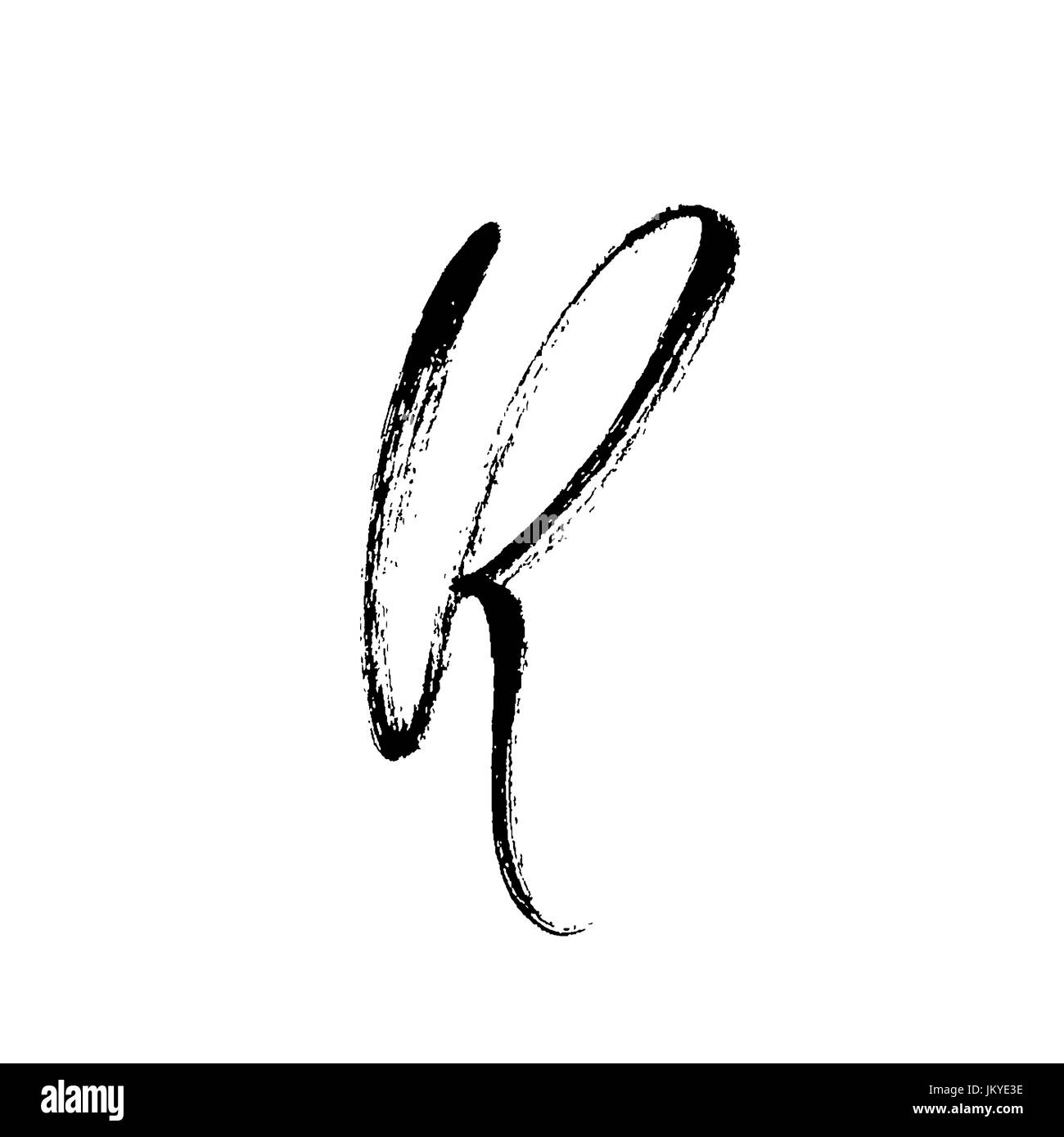 Letter R. Handwritten by dry brush. Rough strokes font. Vector ...