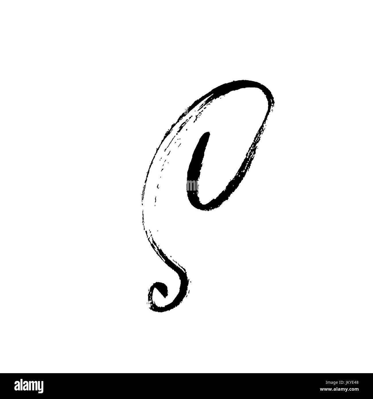 Letter S. Handwritten by dry brush. Rough strokes font. Vector ...