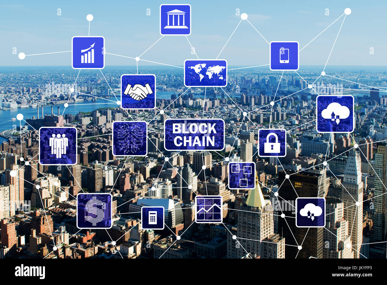 Blockchain concept in database management Stock Photo - Alamy