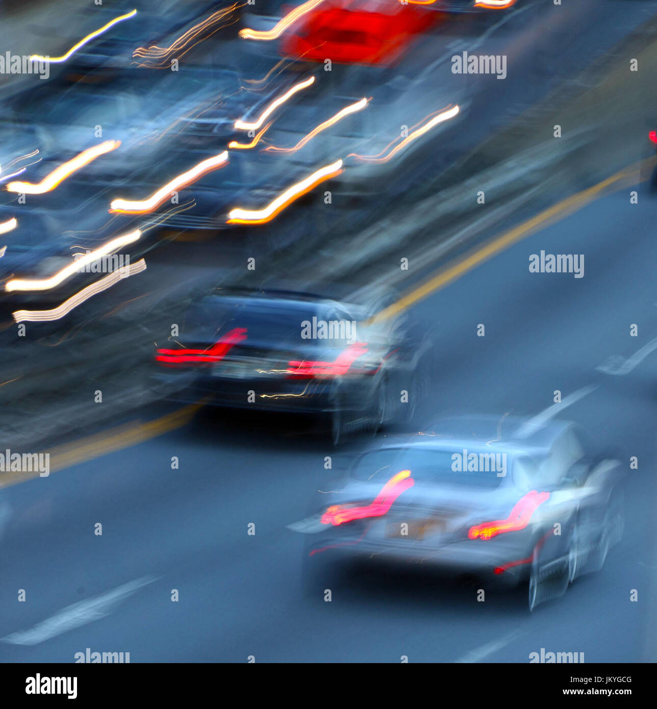 Lights from cars on the highway in slow motion Stock Photo - Alamy