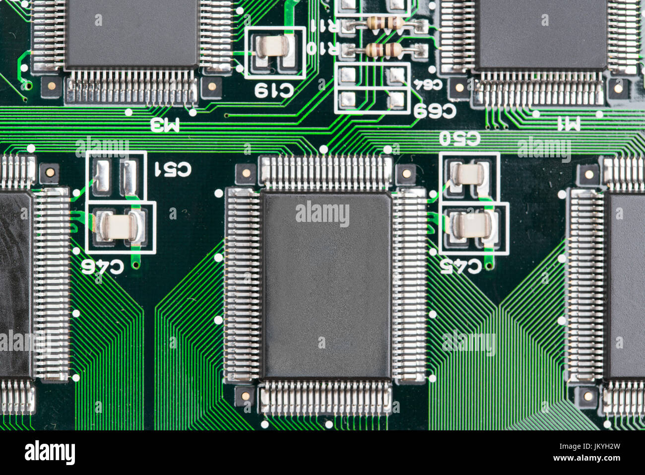 Closeup of electronic circuit board with processor Stock Photo - Alamy