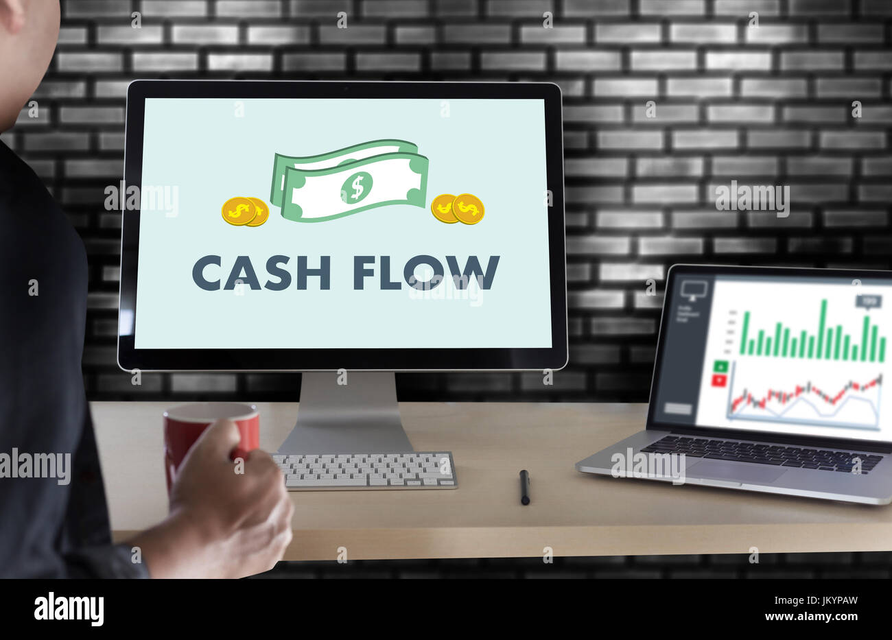 CASH FLOW money Investment and graph chart Investing Banking Stock ...