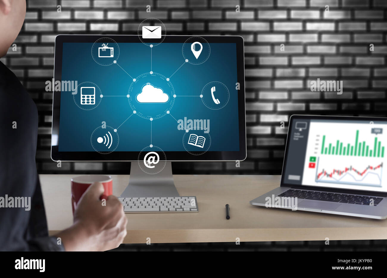 Cloud Computing diagram Network Data Storage Technology Service Stock ...