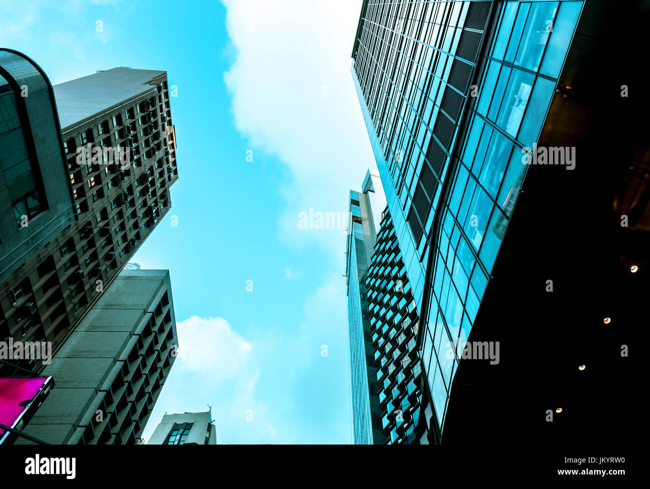 Windows of Skyscraper Business Office with blue sky, Corporate building ...