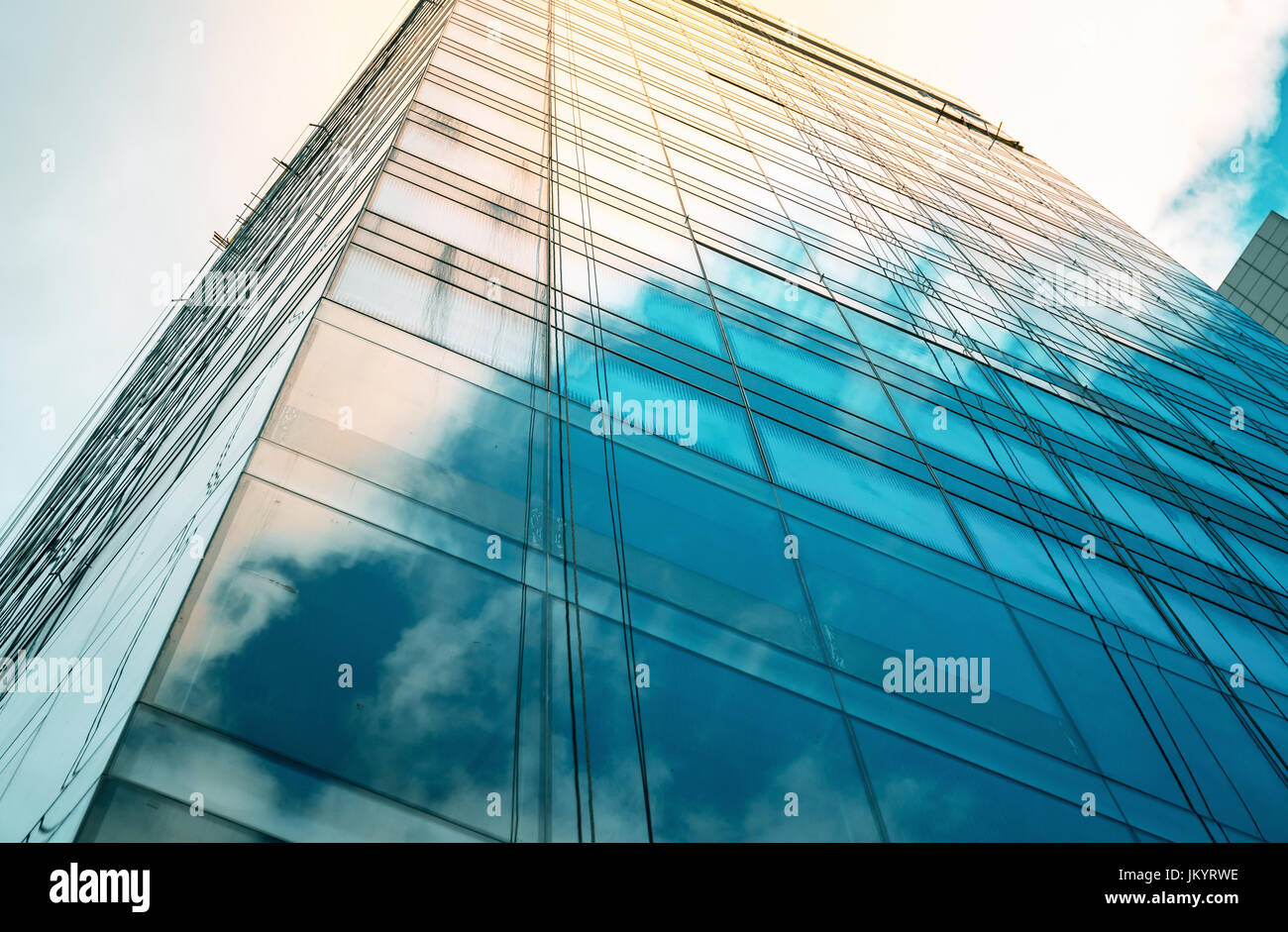 Windows of Skyscraper Business Office with blue sky, Corporate building ...