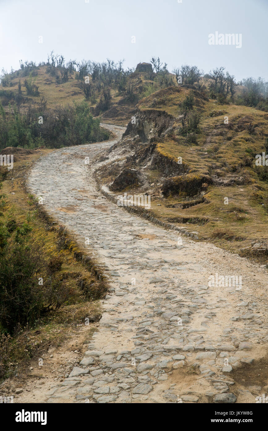 foot path slope walk way into peak of mounatin Stock Photo - Alamy