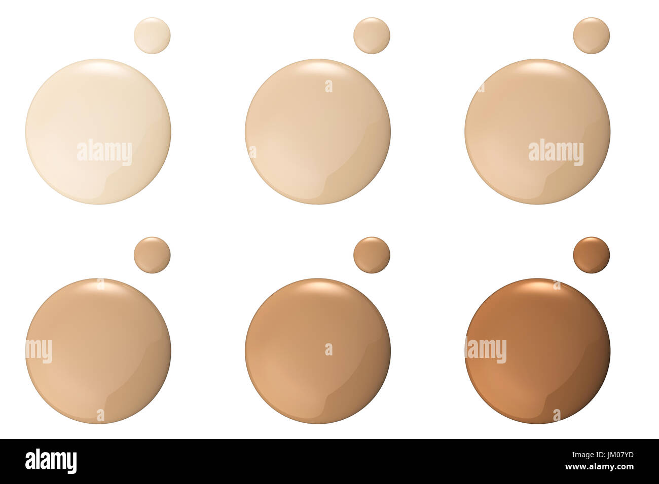 shades of foundation on white background Stock Photo - Alamy