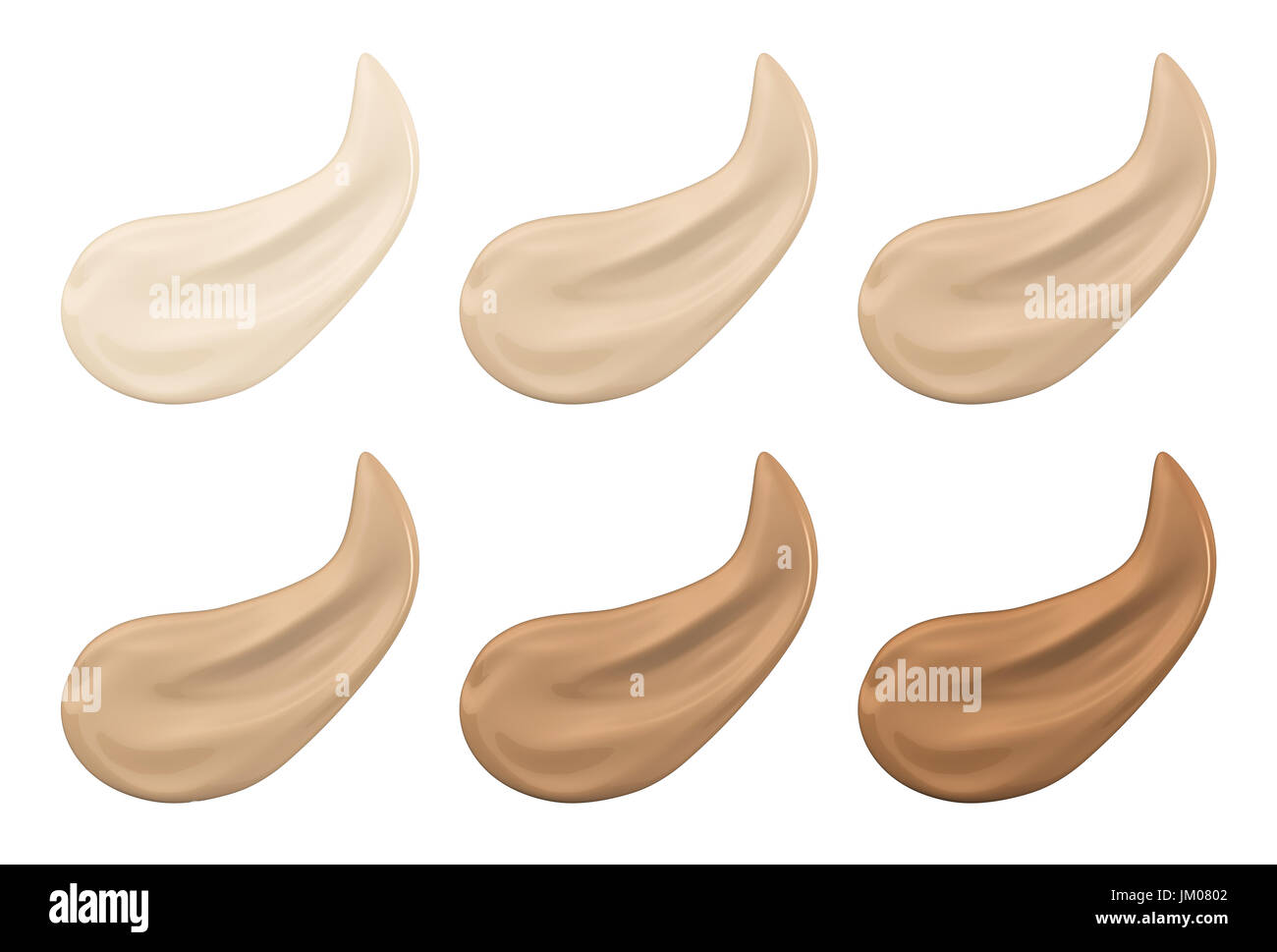 shades of foundation on white background Stock Photo - Alamy