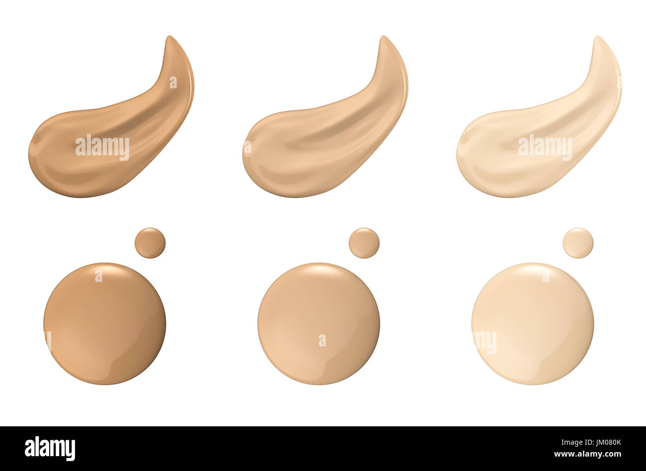 shades of foundation on white background Stock Photo - Alamy