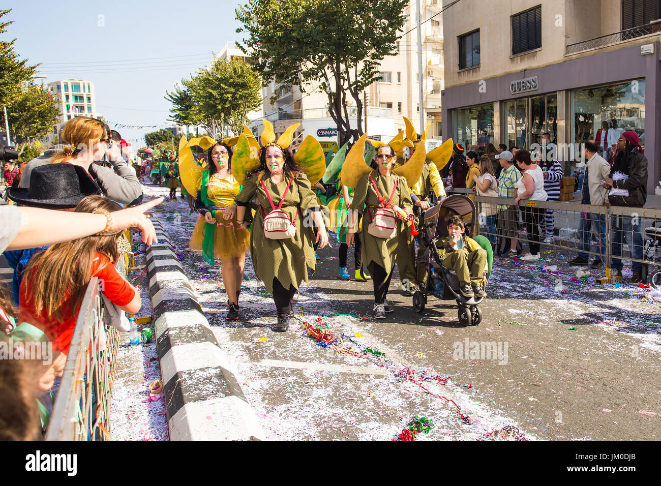 LIMASSOL, CYPRUS - FEBRUARY 26: Happy people in teams dressed with ...