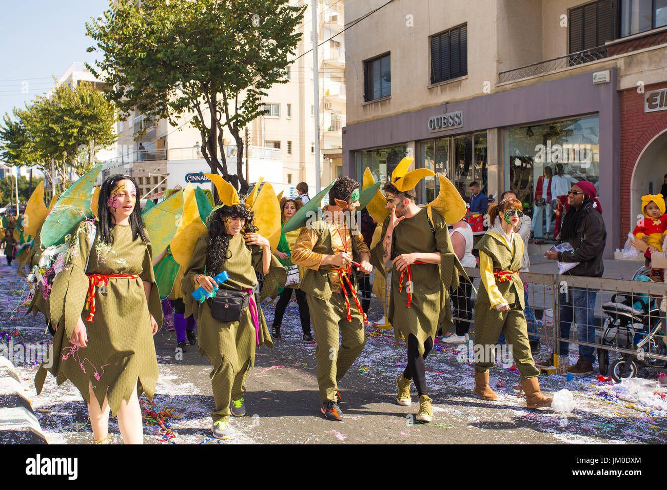 LIMASSOL, CYPRUS - FEBRUARY 26: Happy people in teams dressed with ...