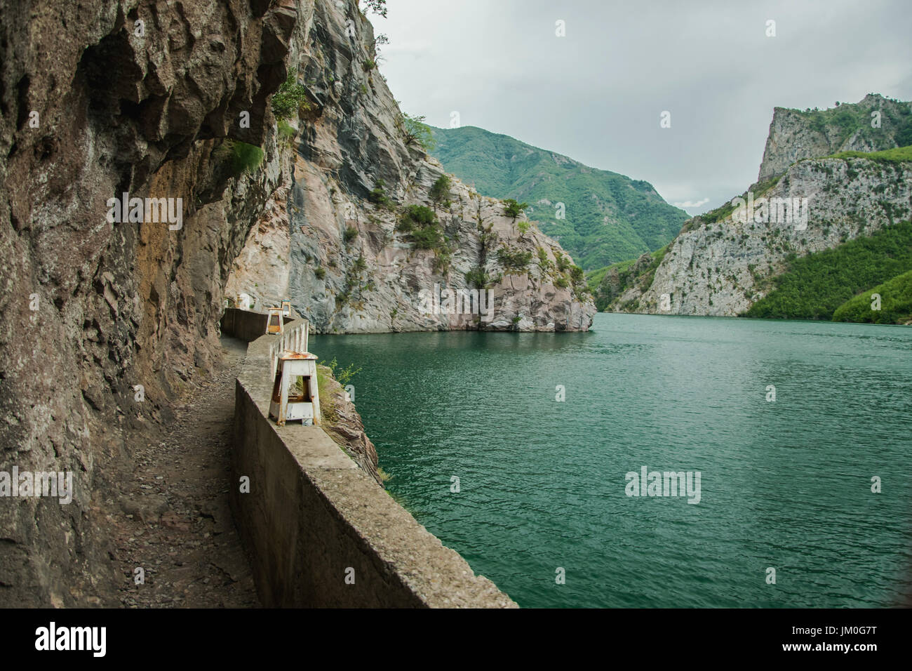 Pathway in the rocky mountain along the river Stock Photo - Alamy