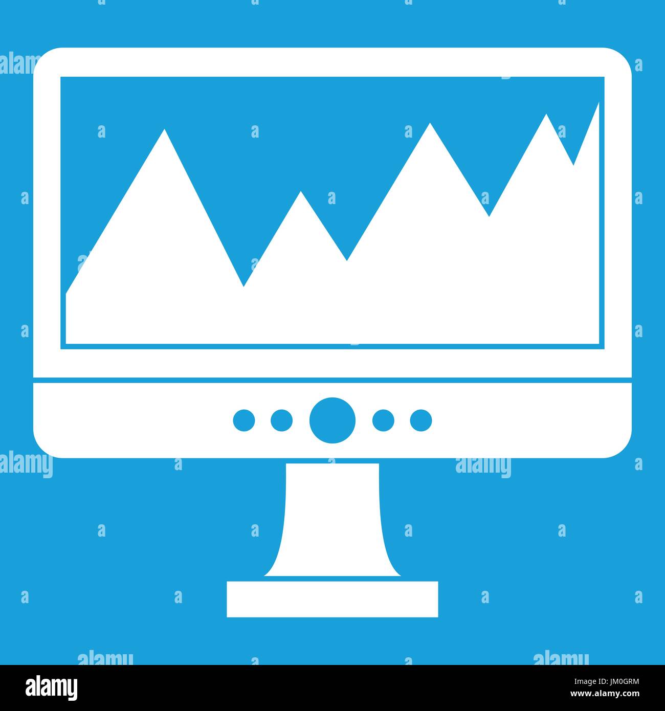 Monitor and a chart icon white Stock Vector Image & Art - Alamy