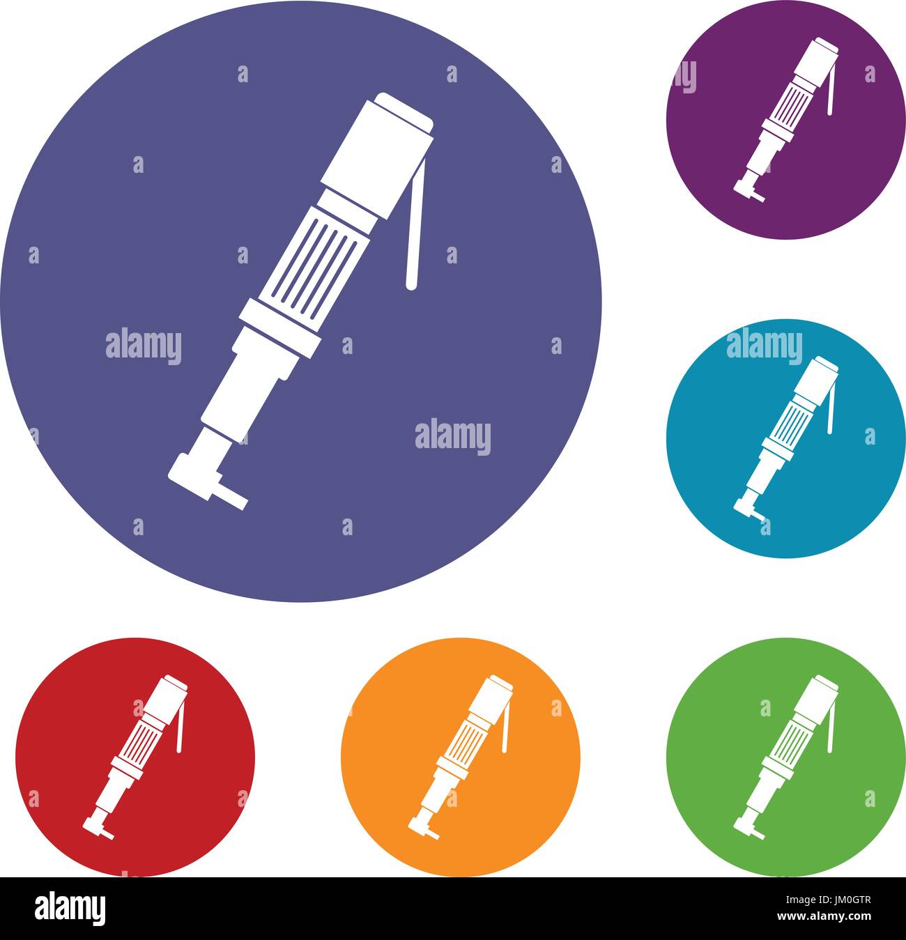 Pneumatic screwdriver icons set Stock Vector Image & Art - Alamy