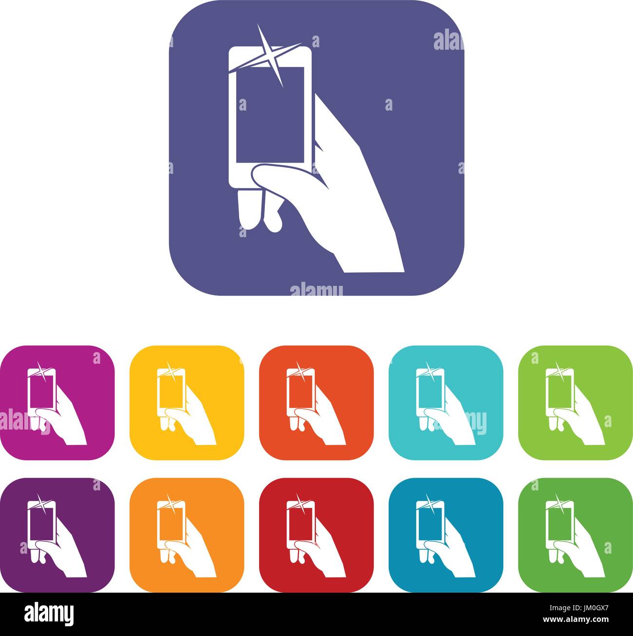 Hand taking smartphone green screen Stock Vector Images - Alamy