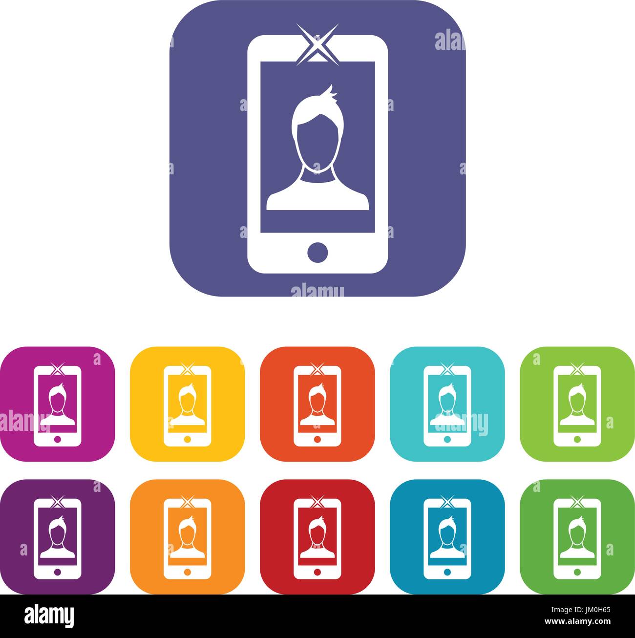 Mobile phone with photo icons set Stock Vector Image & Art - Alamy