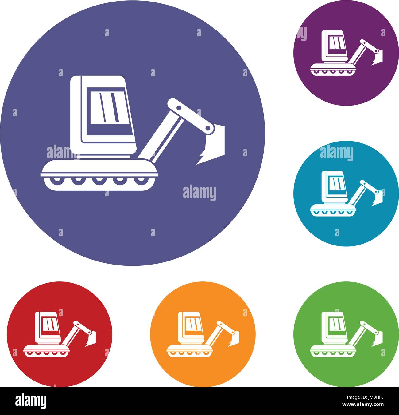 Mini excavator icons set Stock Vector Image & Art - Alamy