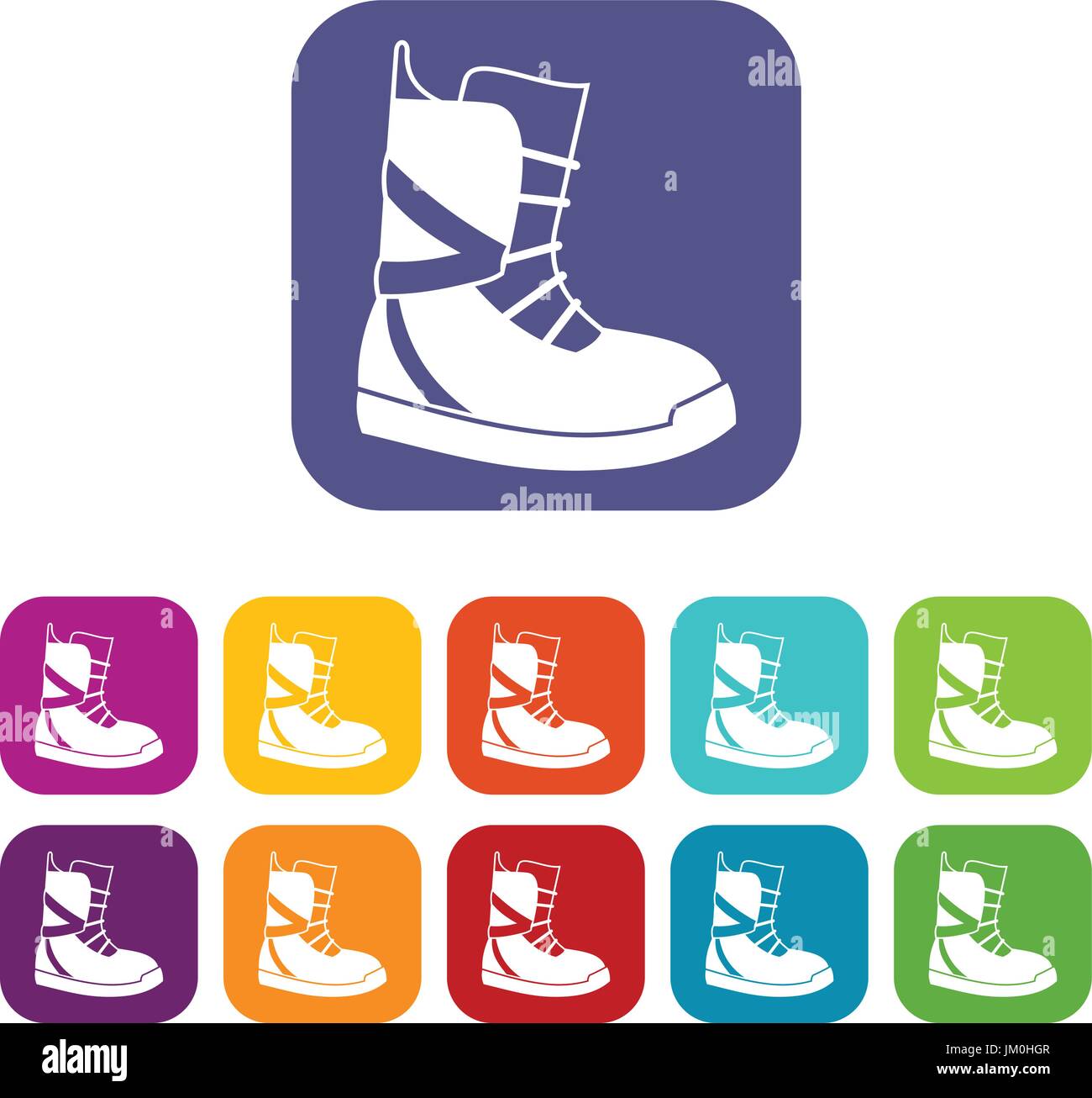 Boot for snowboarding icons set Stock Vector Image & Art - Alamy
