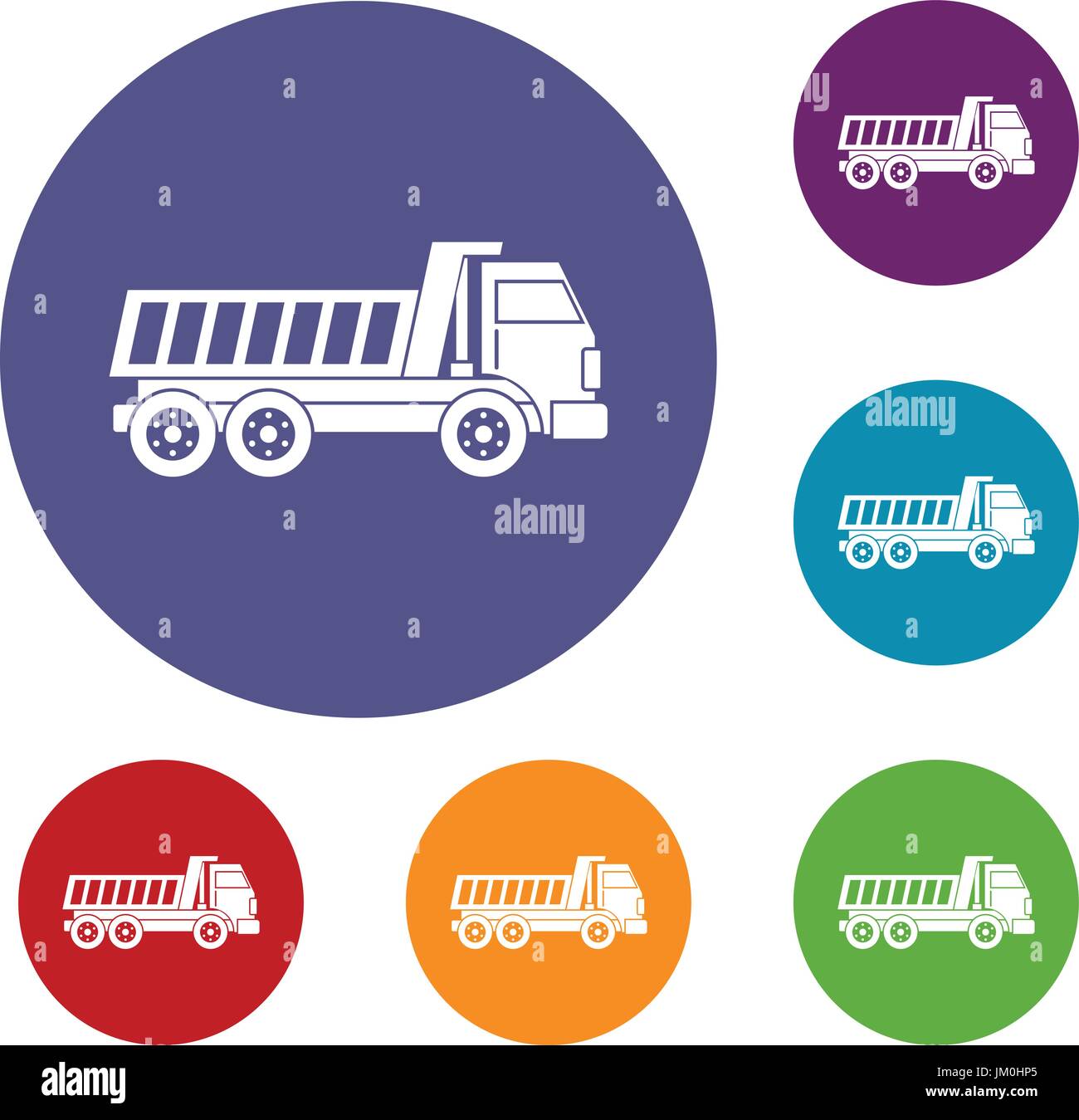 Dumper truck icons set Stock Vector Image & Art - Alamy