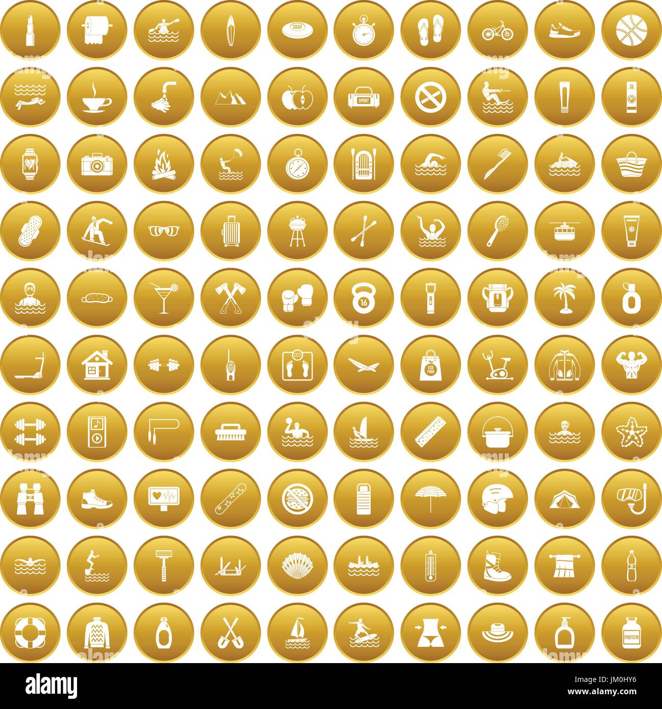 100 human health icons set gold Stock Vector Image & Art - Alamy