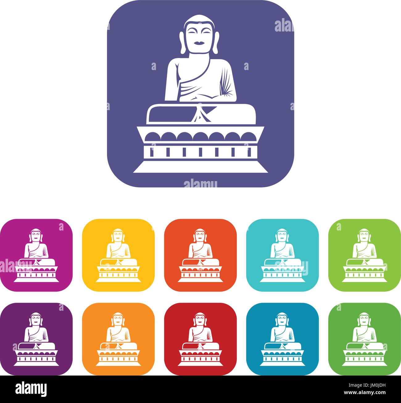 Buddha statue icons set Stock Vector Image & Art - Alamy
