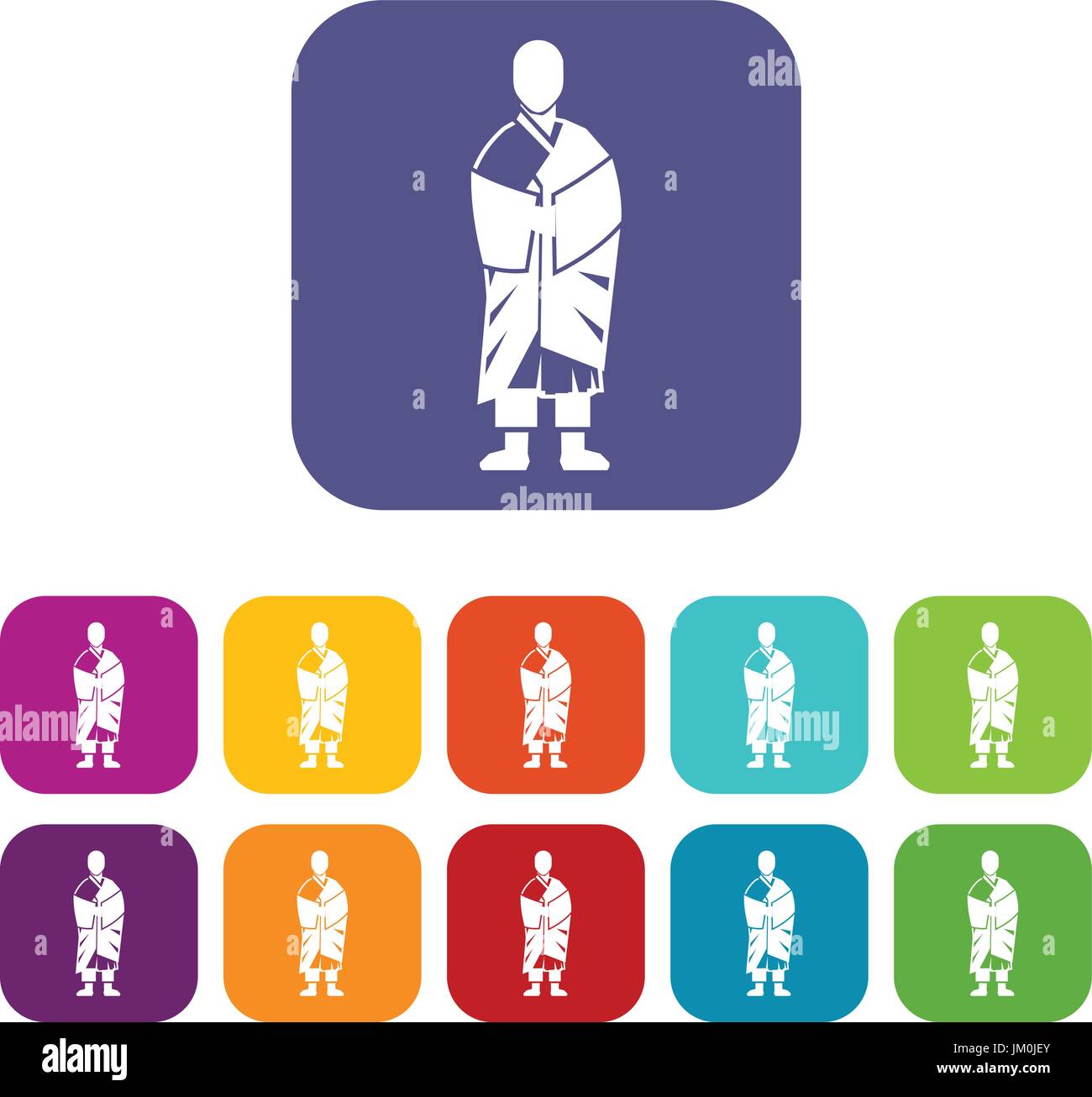 Buddhist monk icons set Stock Vector Image & Art - Alamy