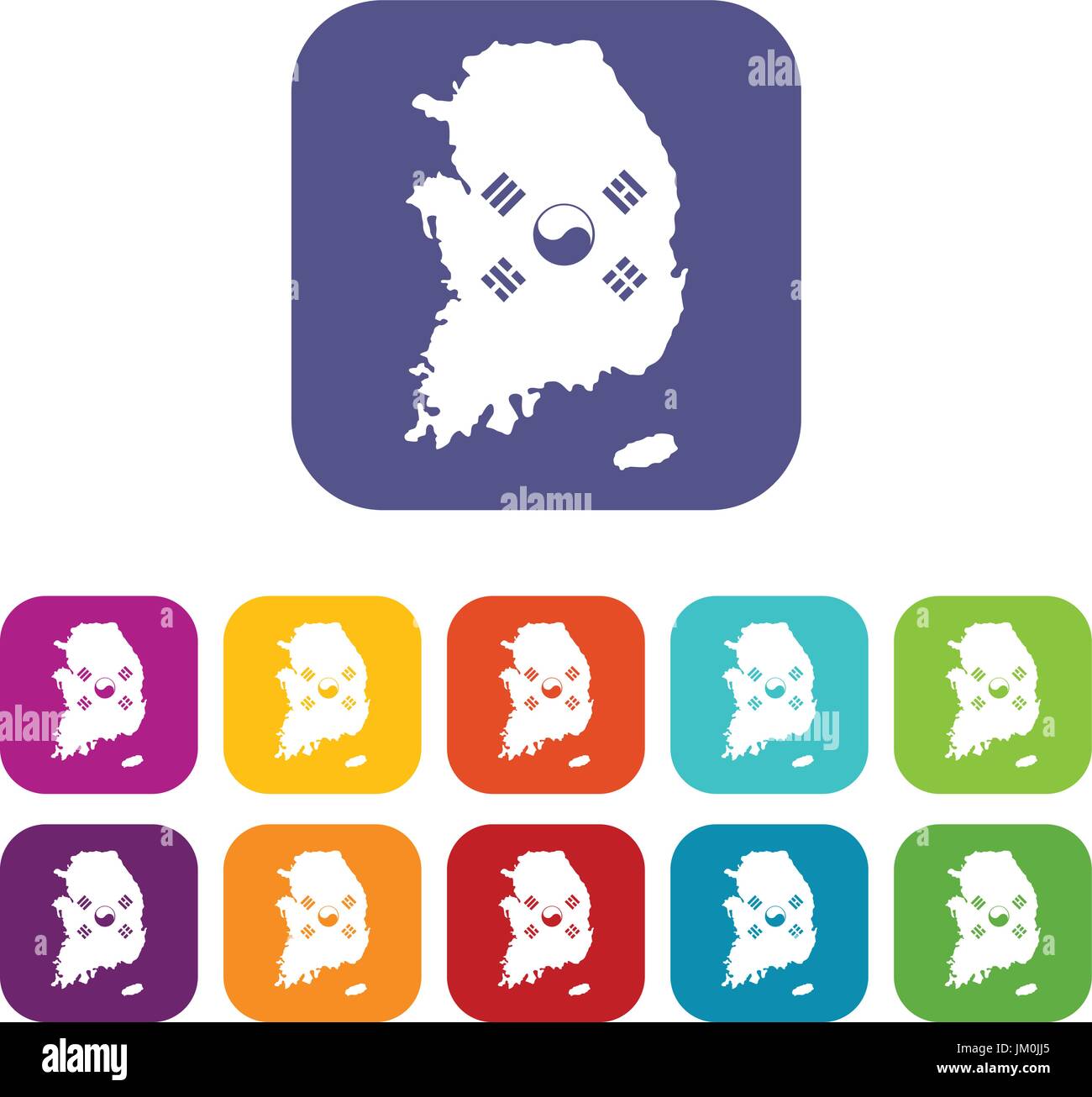 South korea icons blue hi-res stock photography and images - Alamy