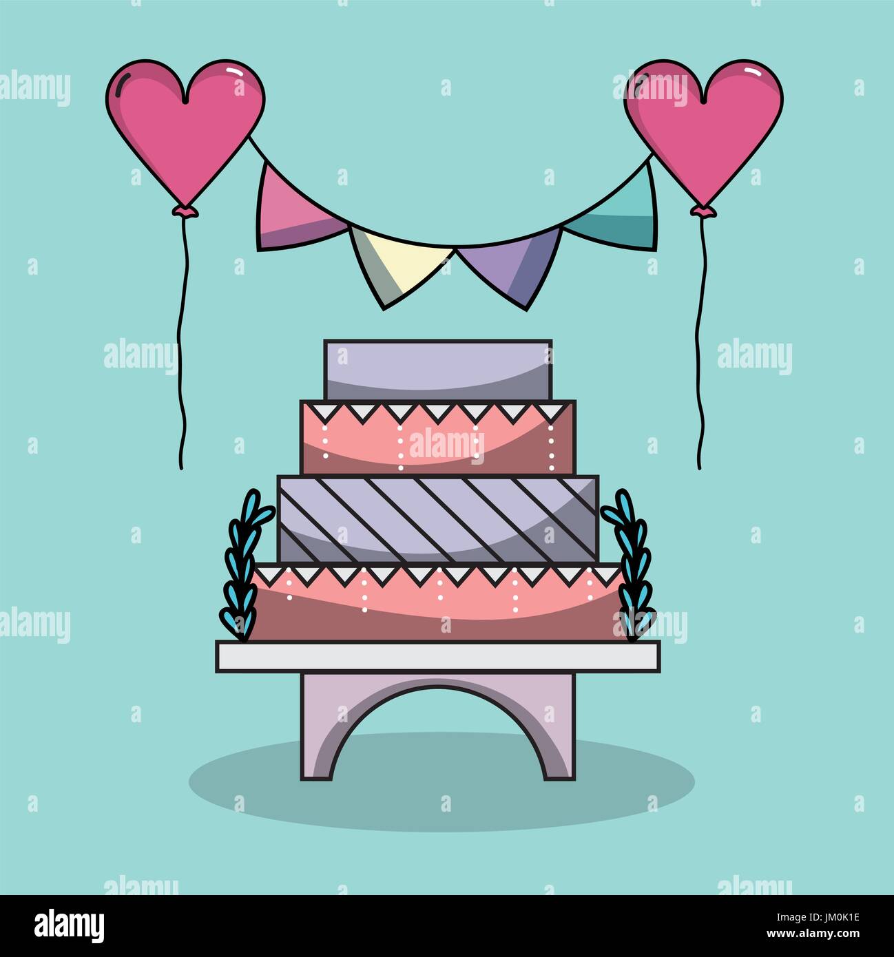 merried party decoration design to romantic ceremony Stock Vector Image ...