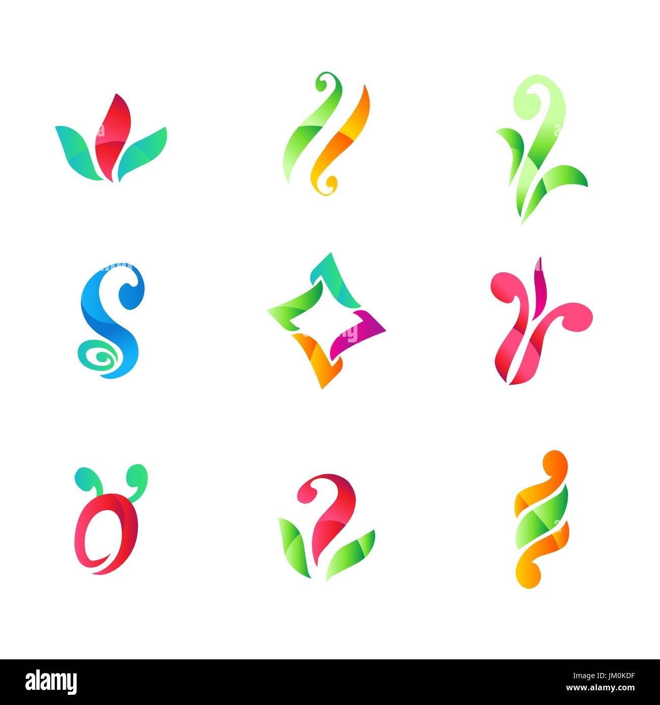 Set of symbol and shapes. Trendy icons and logotypes. Business signs ...