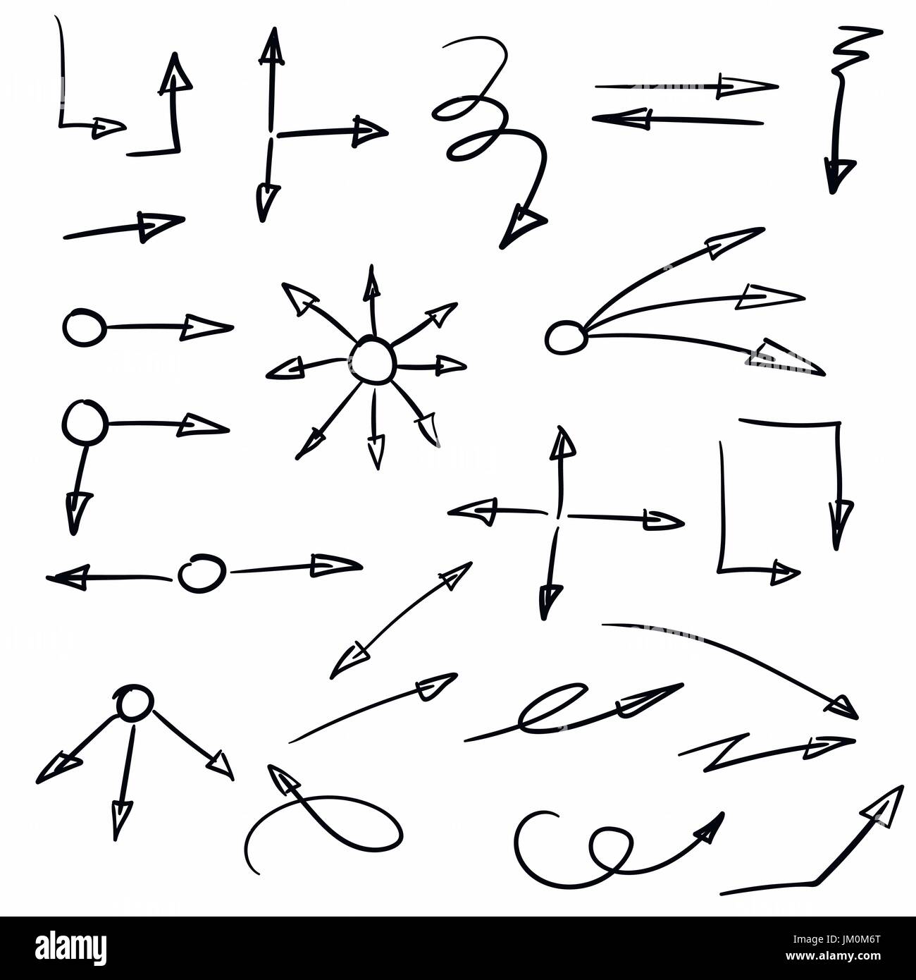 Hand drawn line arrow curve hi-res stock photography and images - Alamy