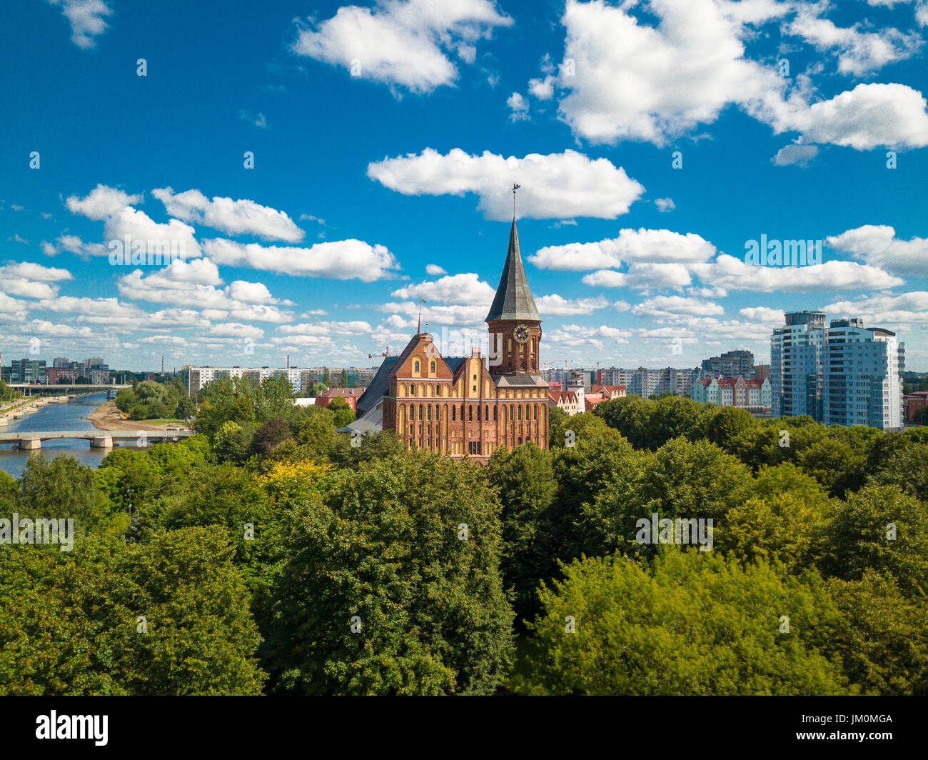Aerial cityscape of Kant Island in Kaliningrad, Russia Stock Photo - Alamy